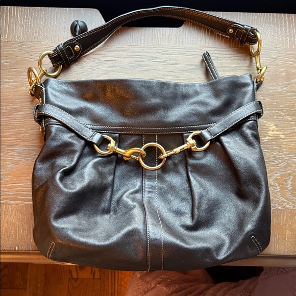 Coach | Bags | Coach Black Shoulder Bag With Gold Hardware | Poshmark